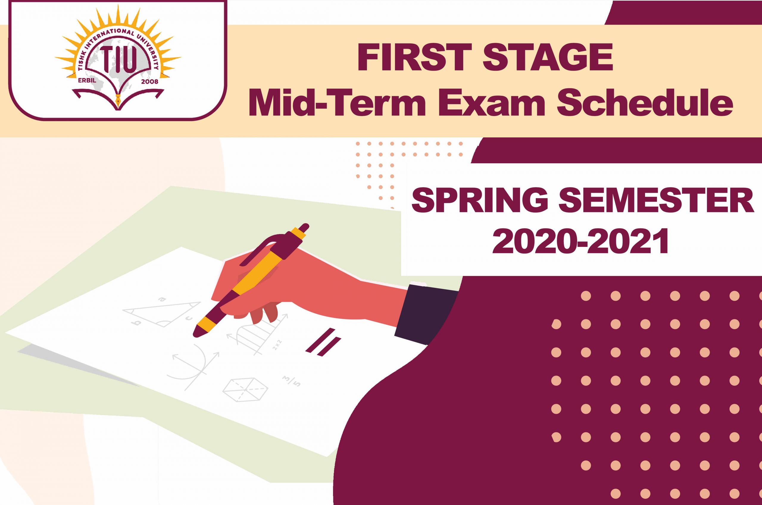 First Stage - Mid-Term Exam Schedule - Spring Semester (2020-2021 ...