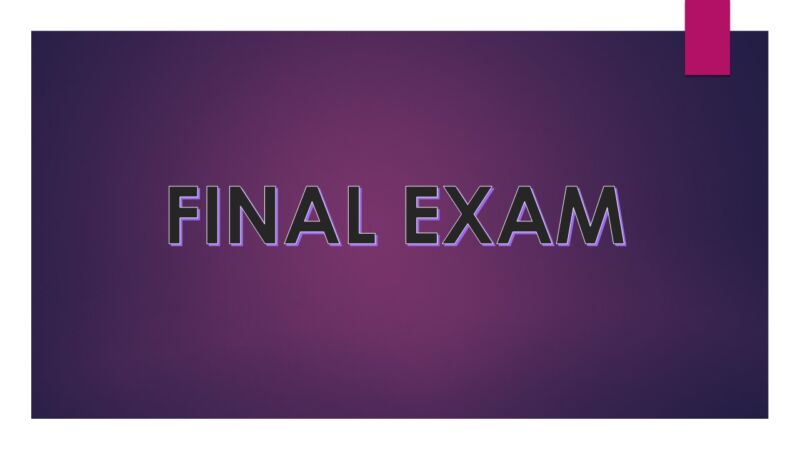 FINAL EXAM - Mechatronics Department